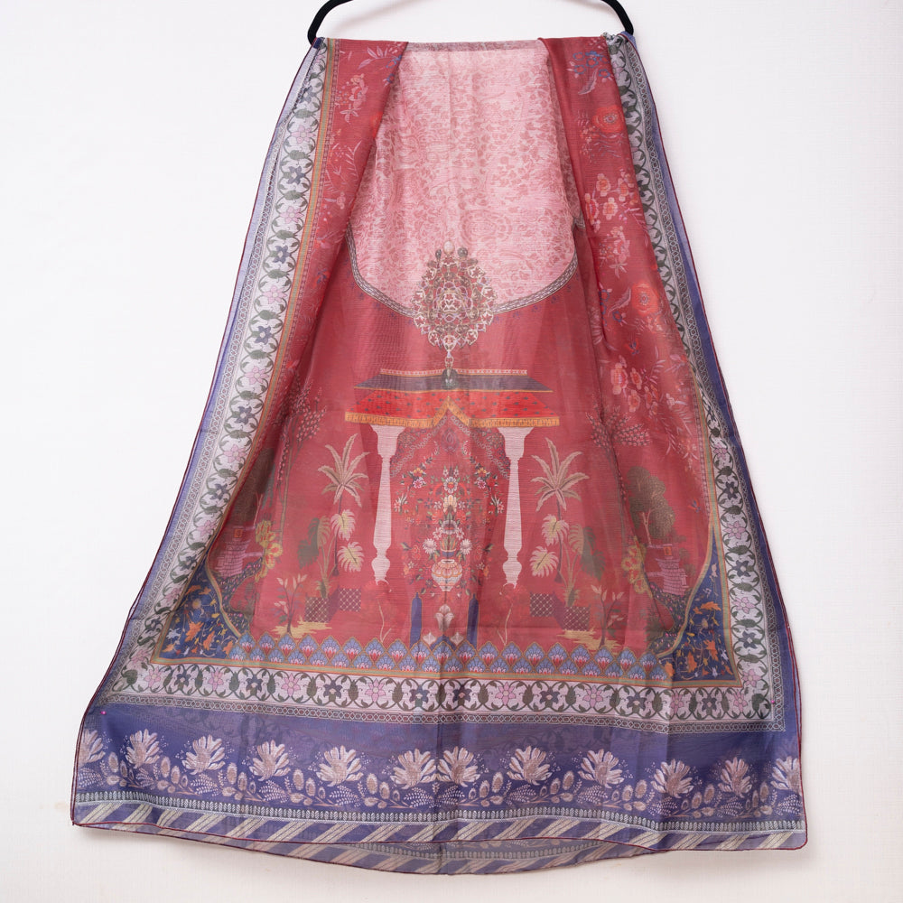 Maroon Monark Dupatta with Ornate Palace-Inspired Design – DUPPATTY WALAY